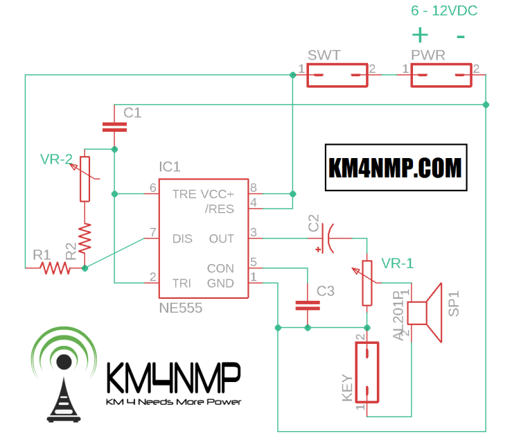 555 Morse Code Practice Oscillator – KM4NMP